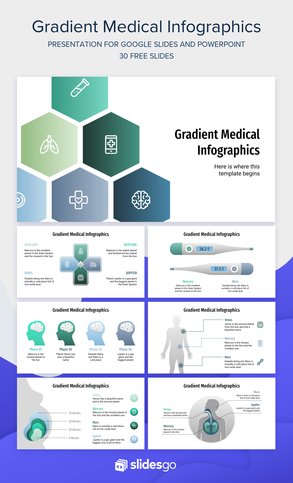 Page 2 | Free Gradient Medical Infographics for Google Slides and PPT