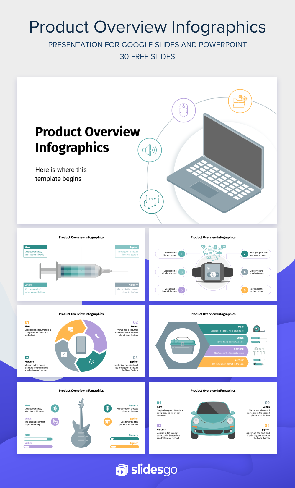 Free Product Overview Infographics for Google Slides and PPT