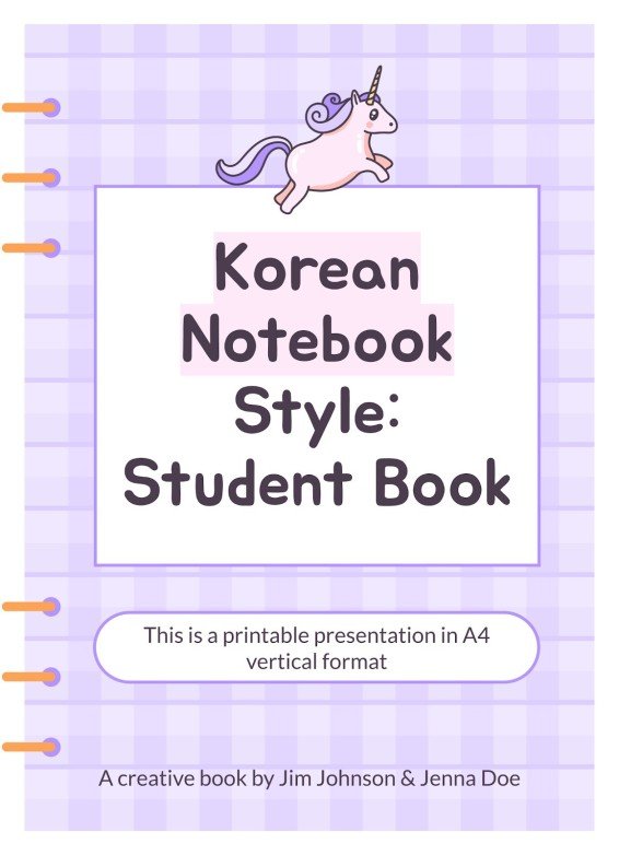 Korean Notebook Style: Student Book | Google Slides & PPT