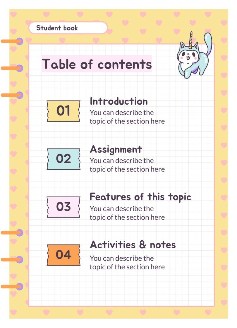 Korean Notebook Style: Student Book | Google Slides & PPT