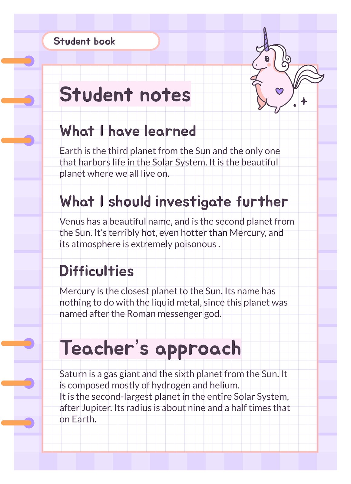 Korean Notebook Style: Student Book | Google Slides & PPT