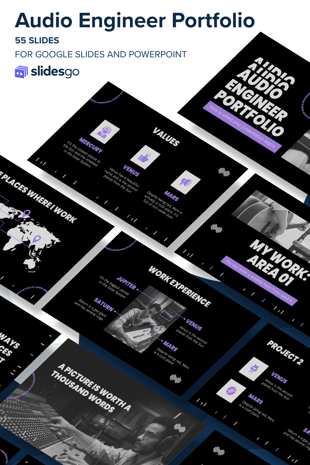 Audio Engineer Portfolio | Google Slides & PowerPoint