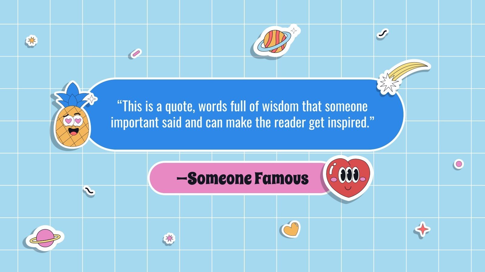 Newsletter con stickers estilo cartoon | Google Slides y PPT