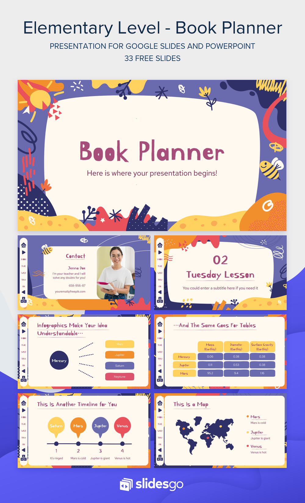 Elementary Level Planner Google Slides & PowerPoint template