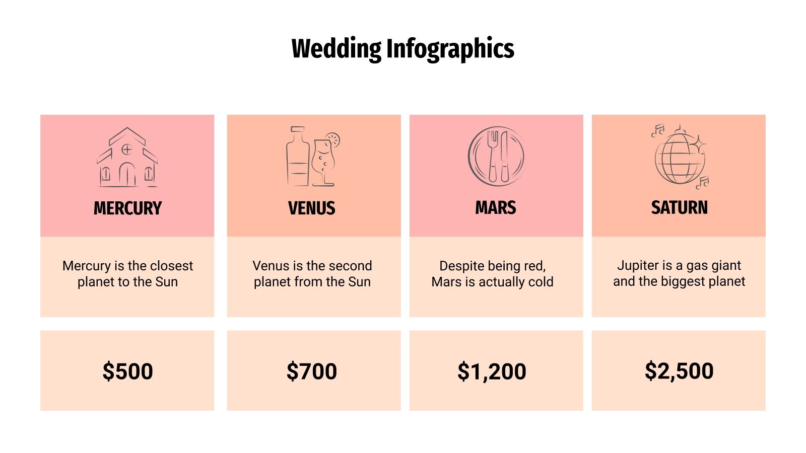 Free Wedding Infographics for Google Slides and PowerPoint