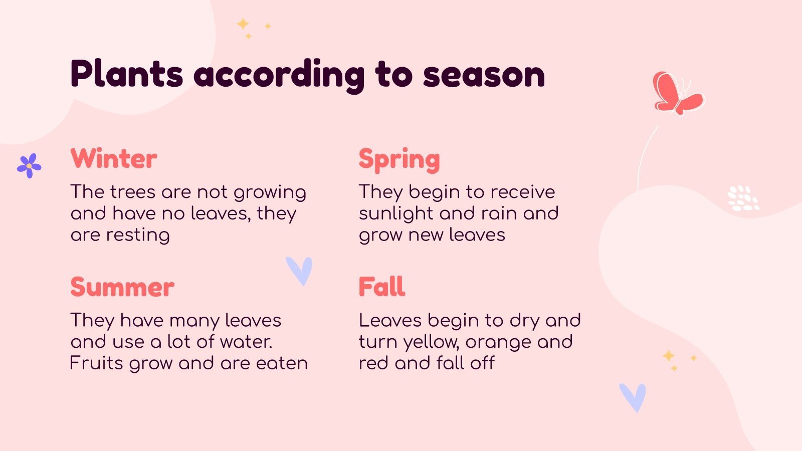 Observar el tiempo, las plantas y las estaciones del año
