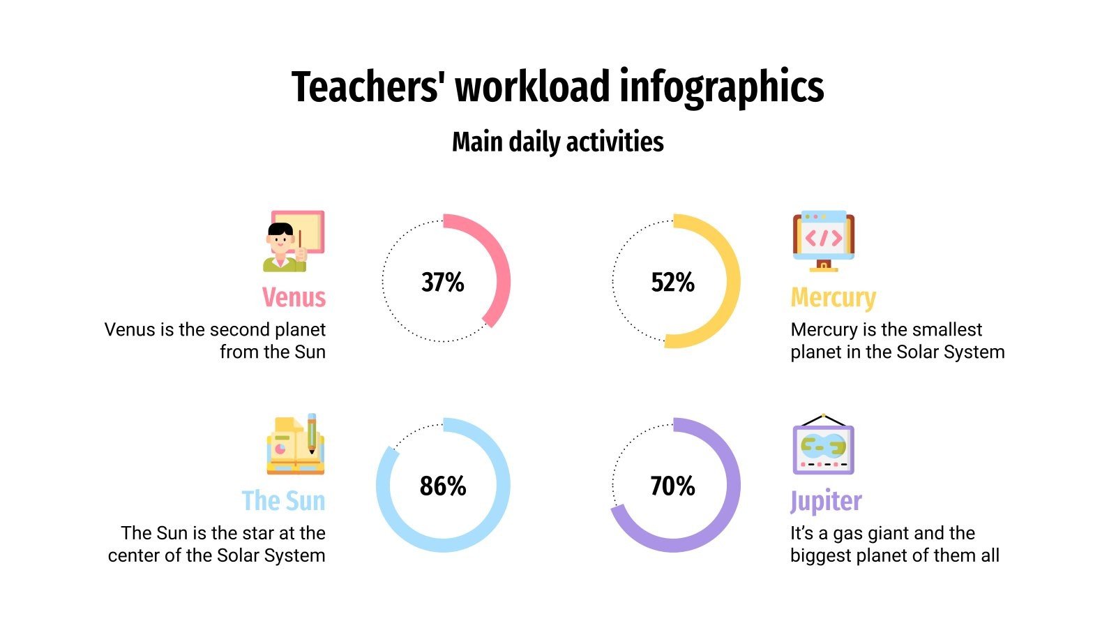 Teachers' Workload Infographics | Google Slides & PowerPoint