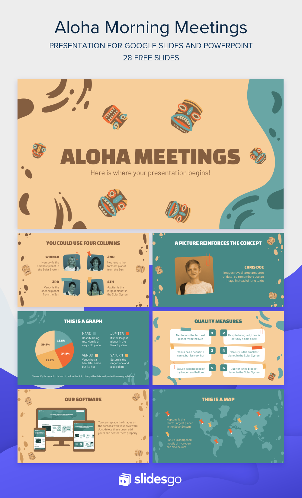 Aloha Morning Meetings Google Slides & PowerPoint template