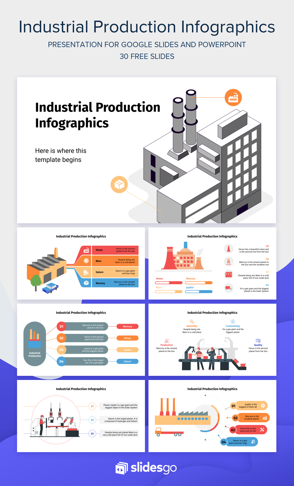 Industrial Production Infographics for Google Slides and PowerPoint