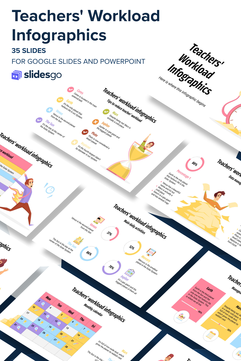 Teachers' Workload Infographics | Google Slides & PowerPoint