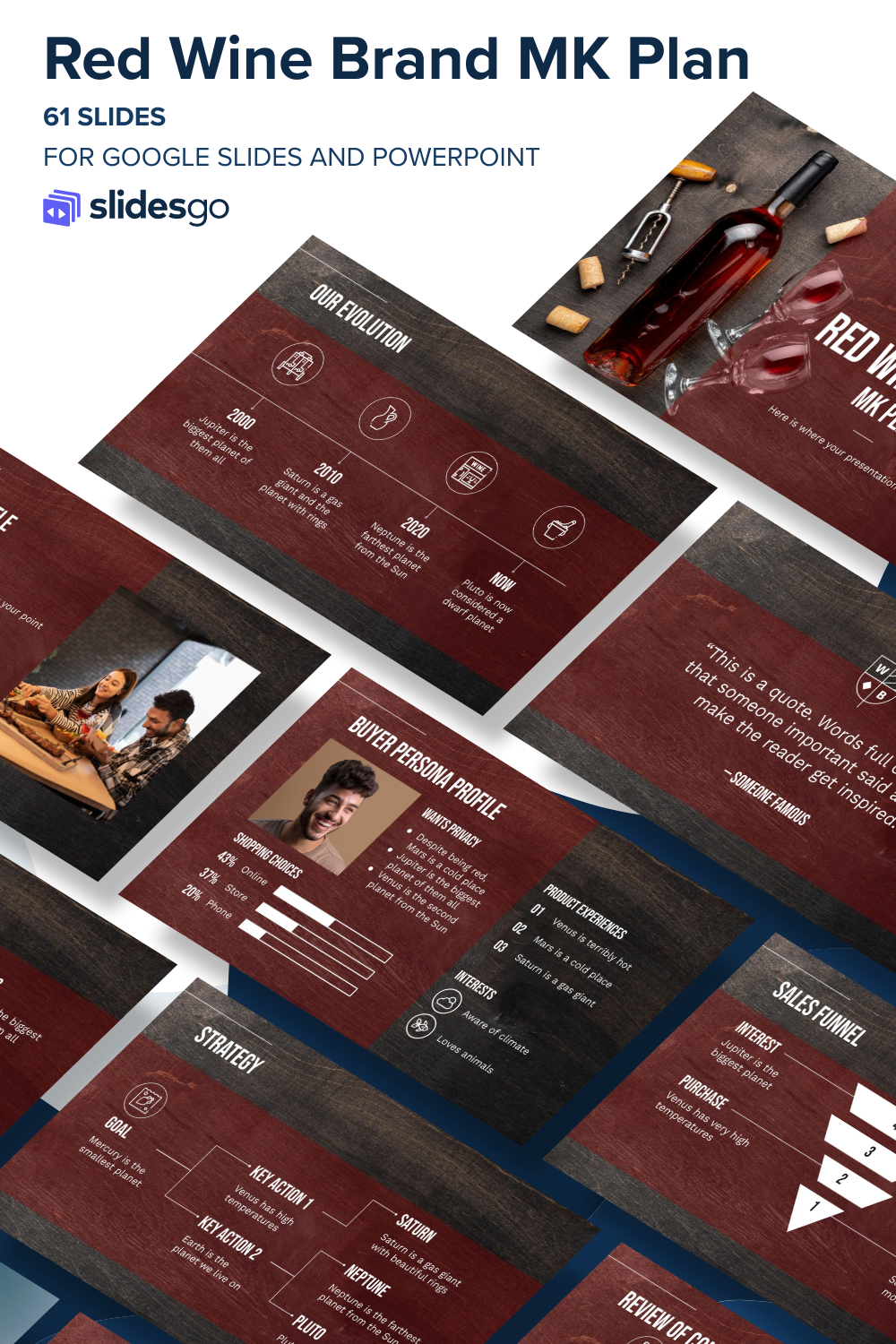 Red Wine Brand MK Plan | Google Slides & PowerPoint