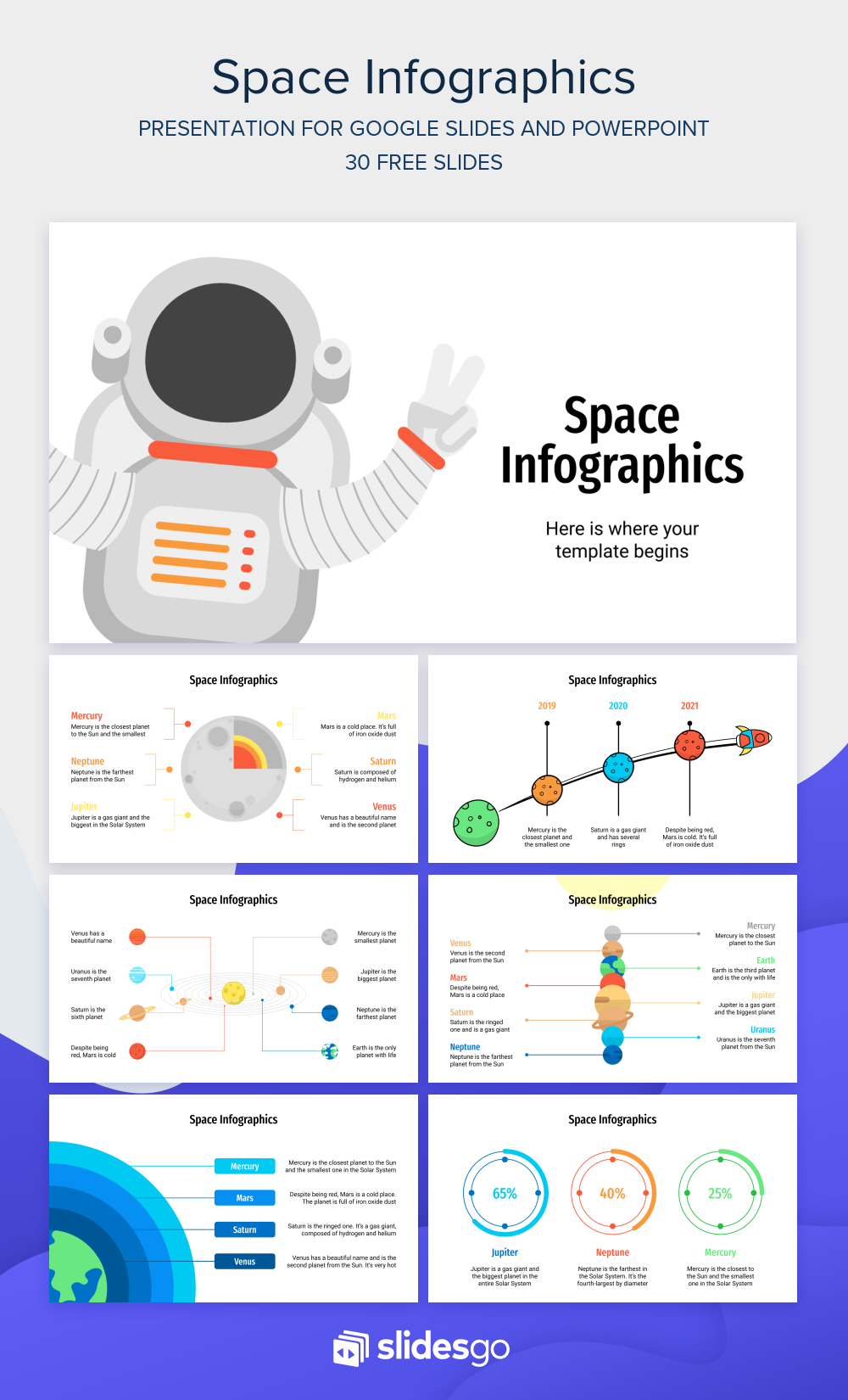 Space Infographics for Google Slides and PowerPoint