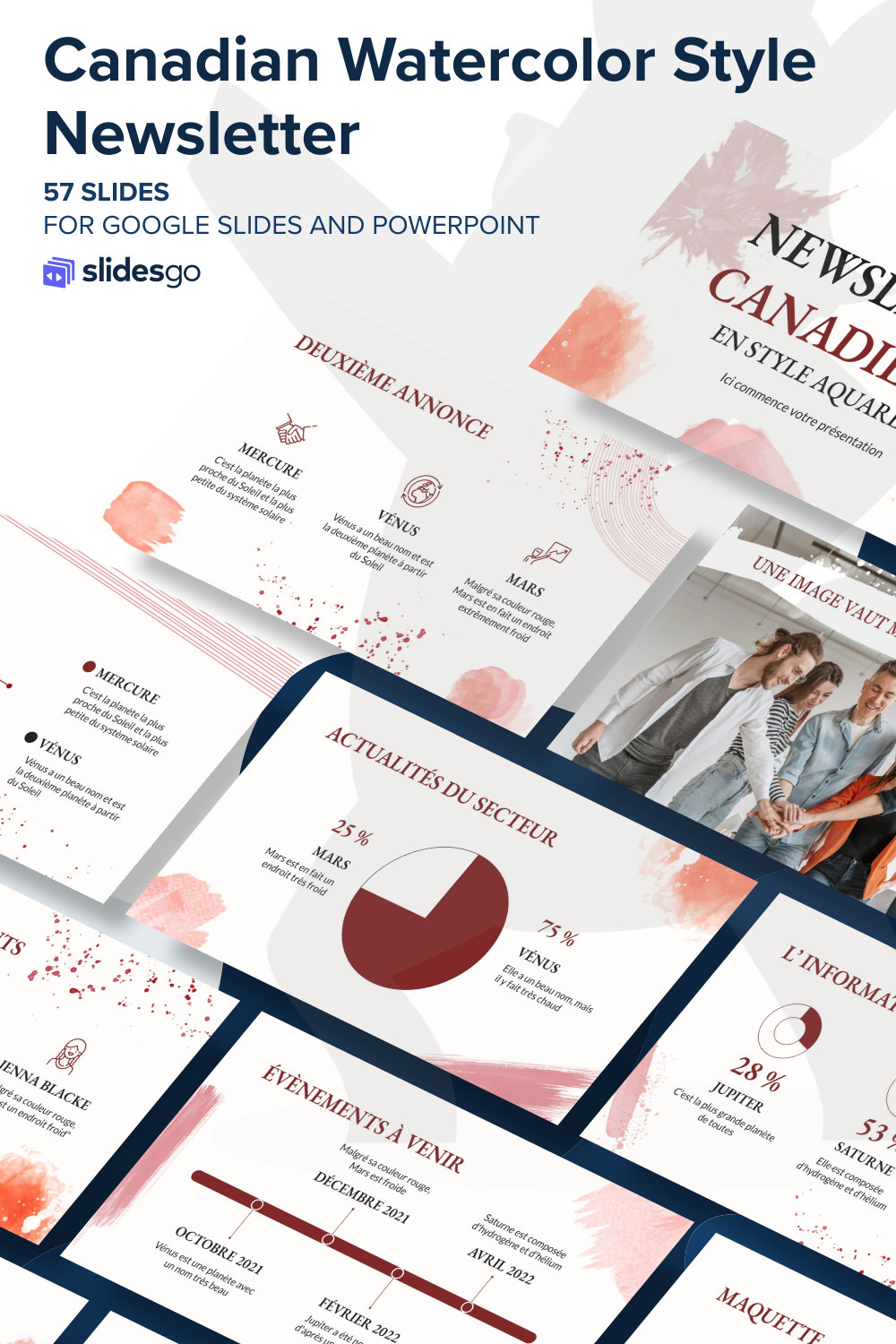 Canadian Watercolor Style Newsletter | Google Slides & PPT