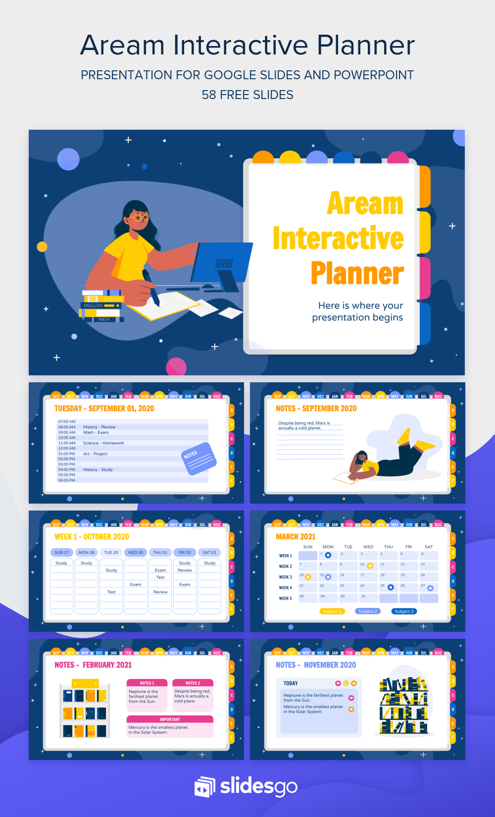 Aream Interactive Planner | Google Slides and PPT template