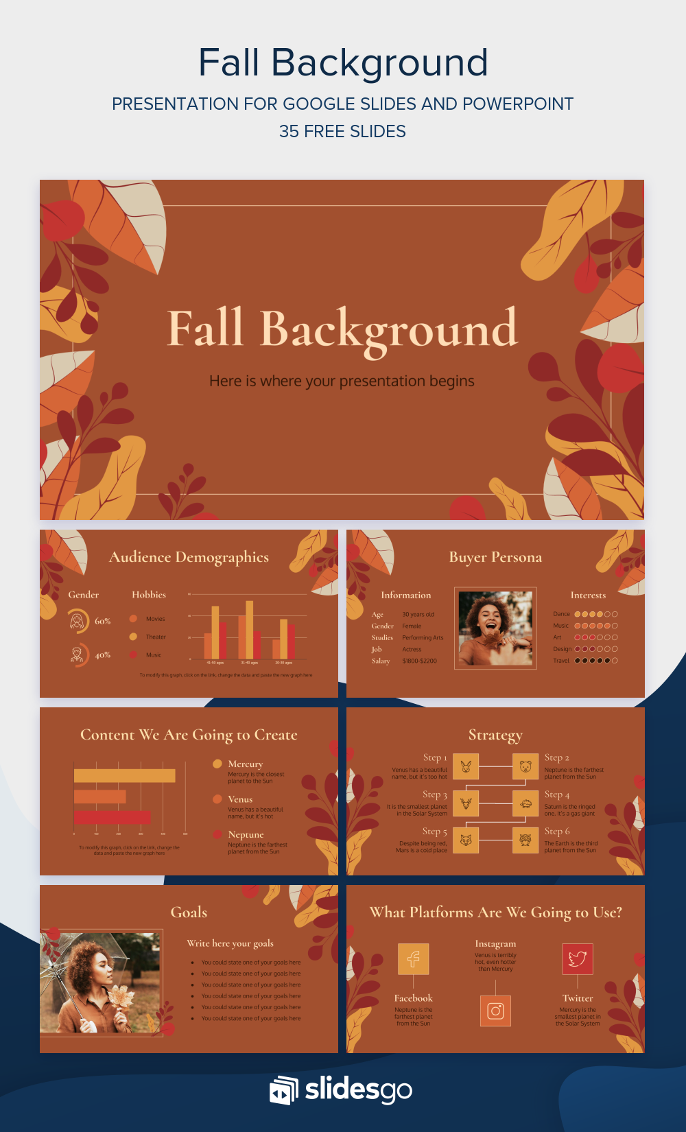Fall Background Google Slides theme & PowerPoint template