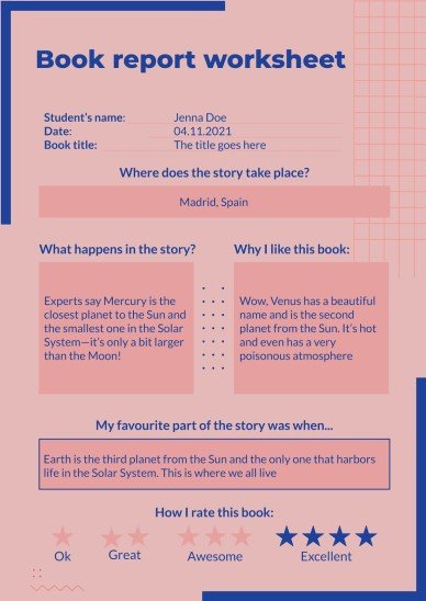 Book Report Worksheets | Google Slides & PowerPoint