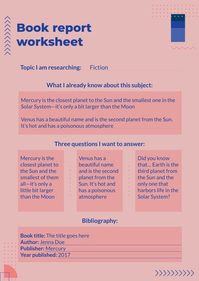 Book Report Worksheets | Google Slides & PowerPoint