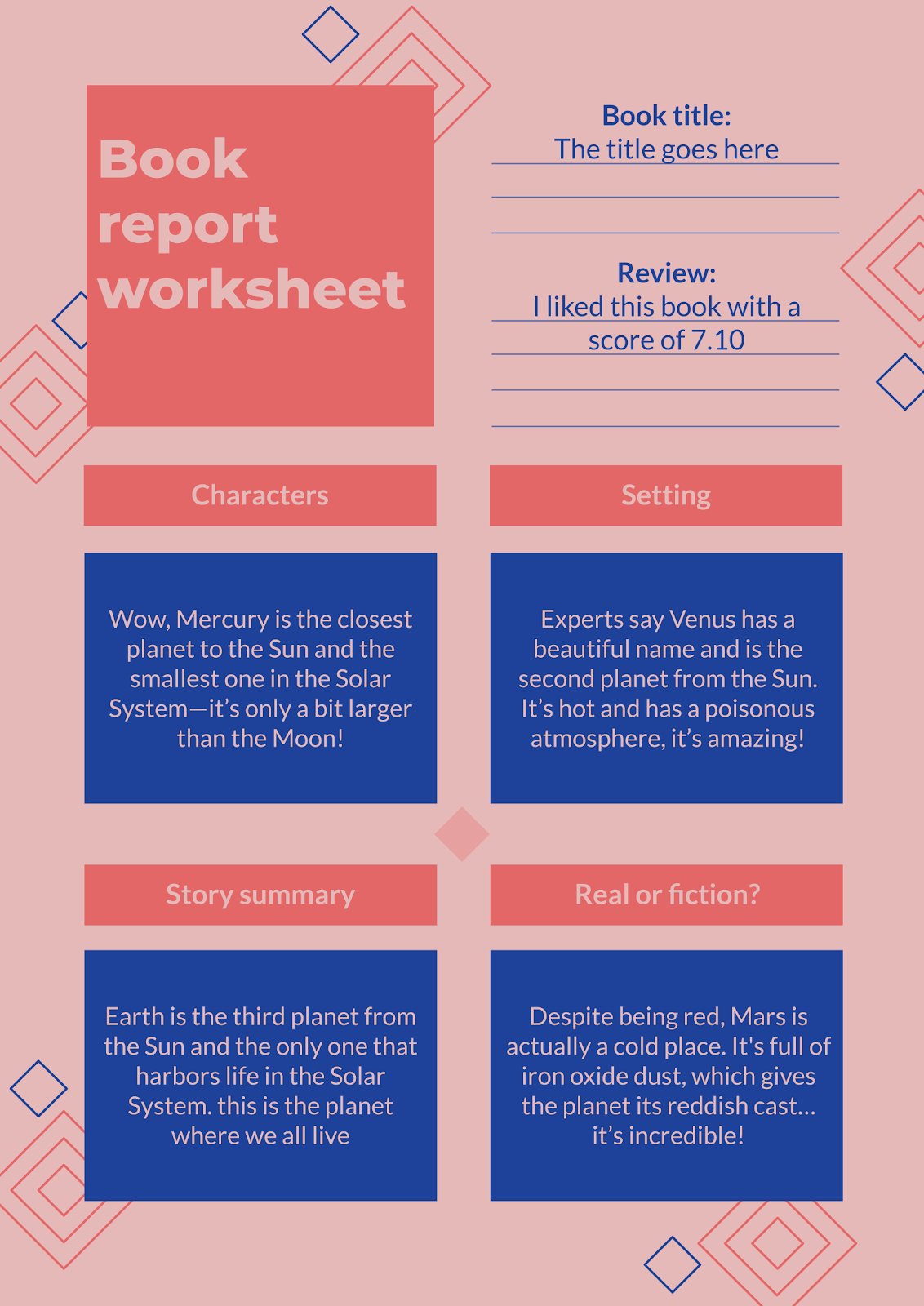 Book Report Worksheets | Google Slides & PowerPoint