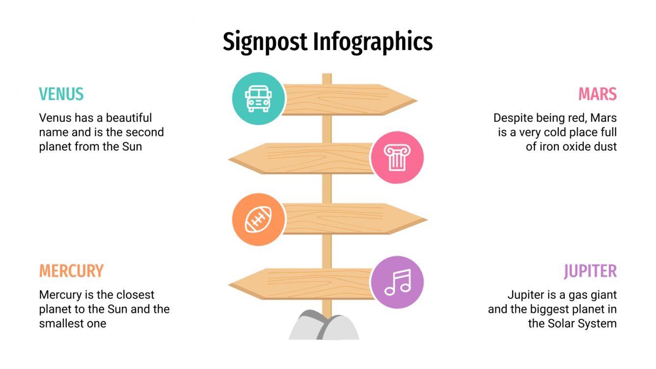 Free Signpost Infographics for Google Slides and PPT