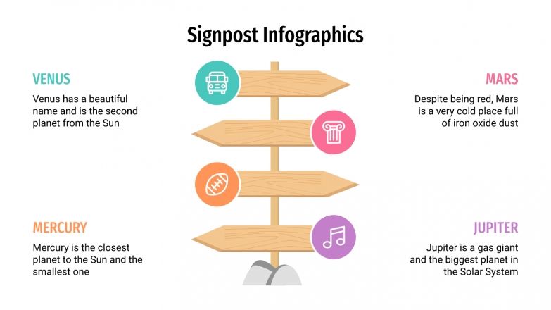 Free Signpost Infographics for Google Slides and PPT