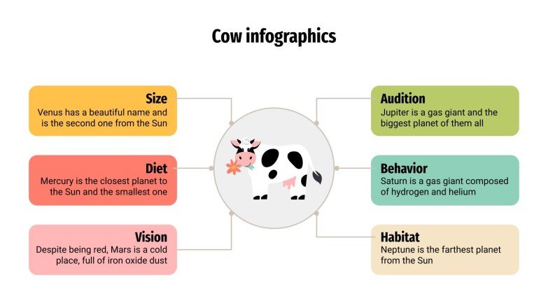 Infográficos sobre vacas | Google Slides e PowerPoint