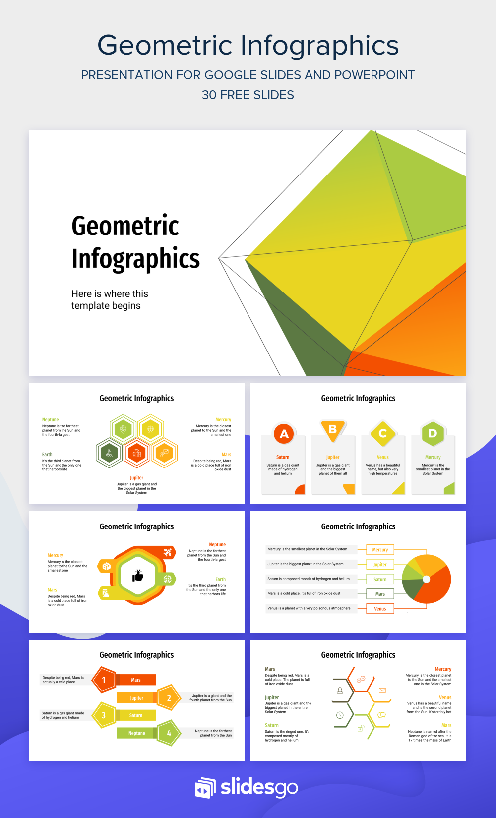 Free Geometric Infographics for Google Slides and PowerPoint