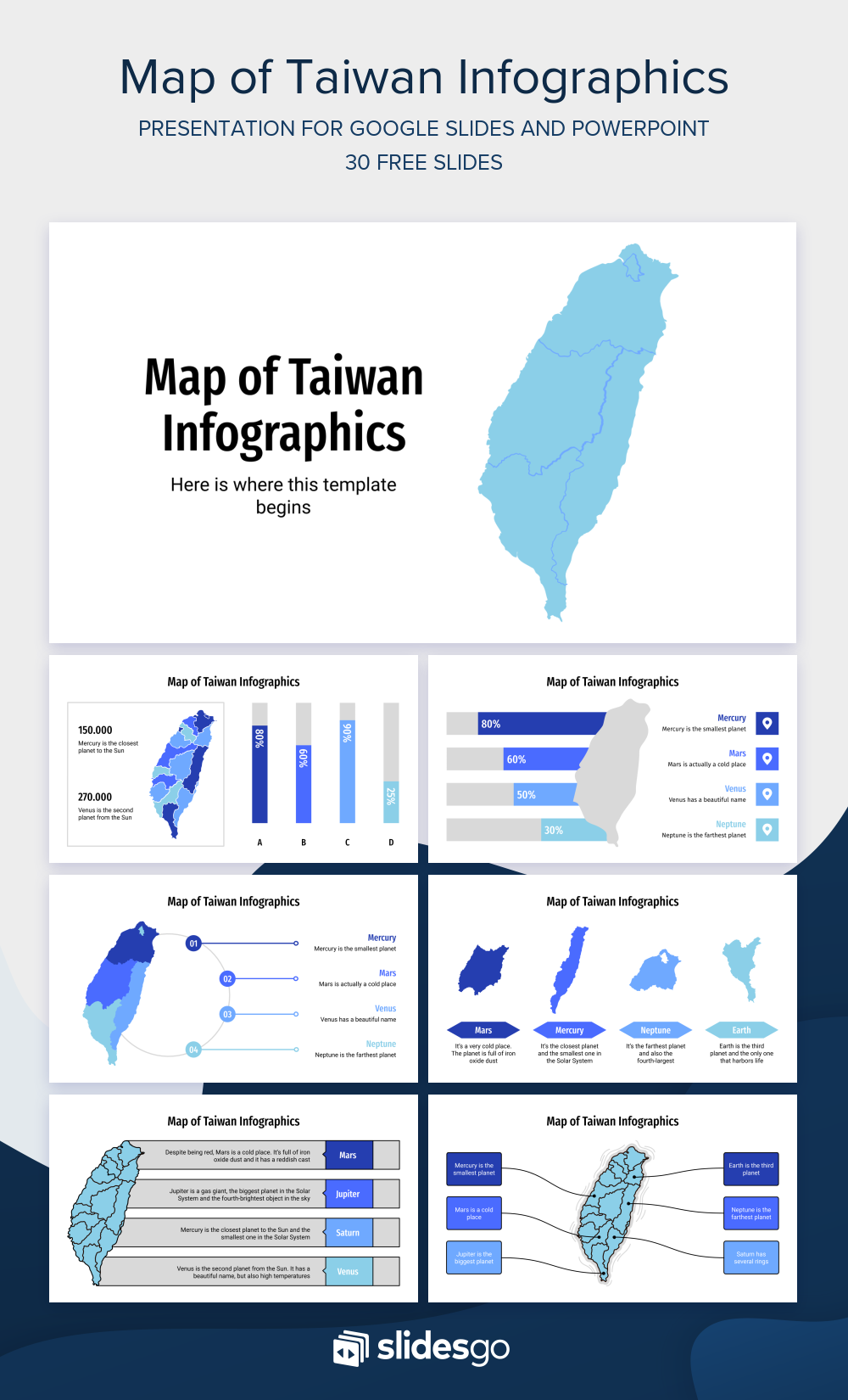 Map of Taiwan Infographics for Google Slides and PowerPoint