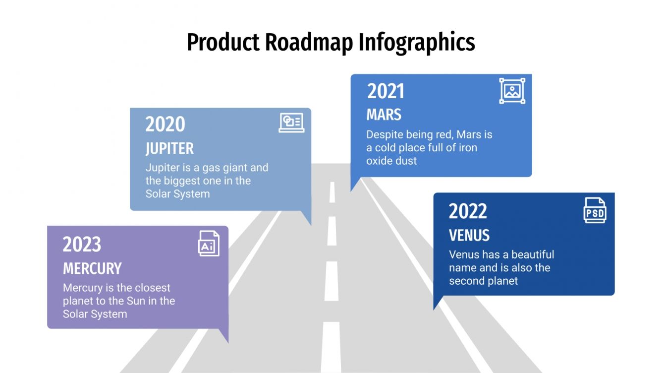 Product Roadmap Infographics for Google Slides and PowerPoint