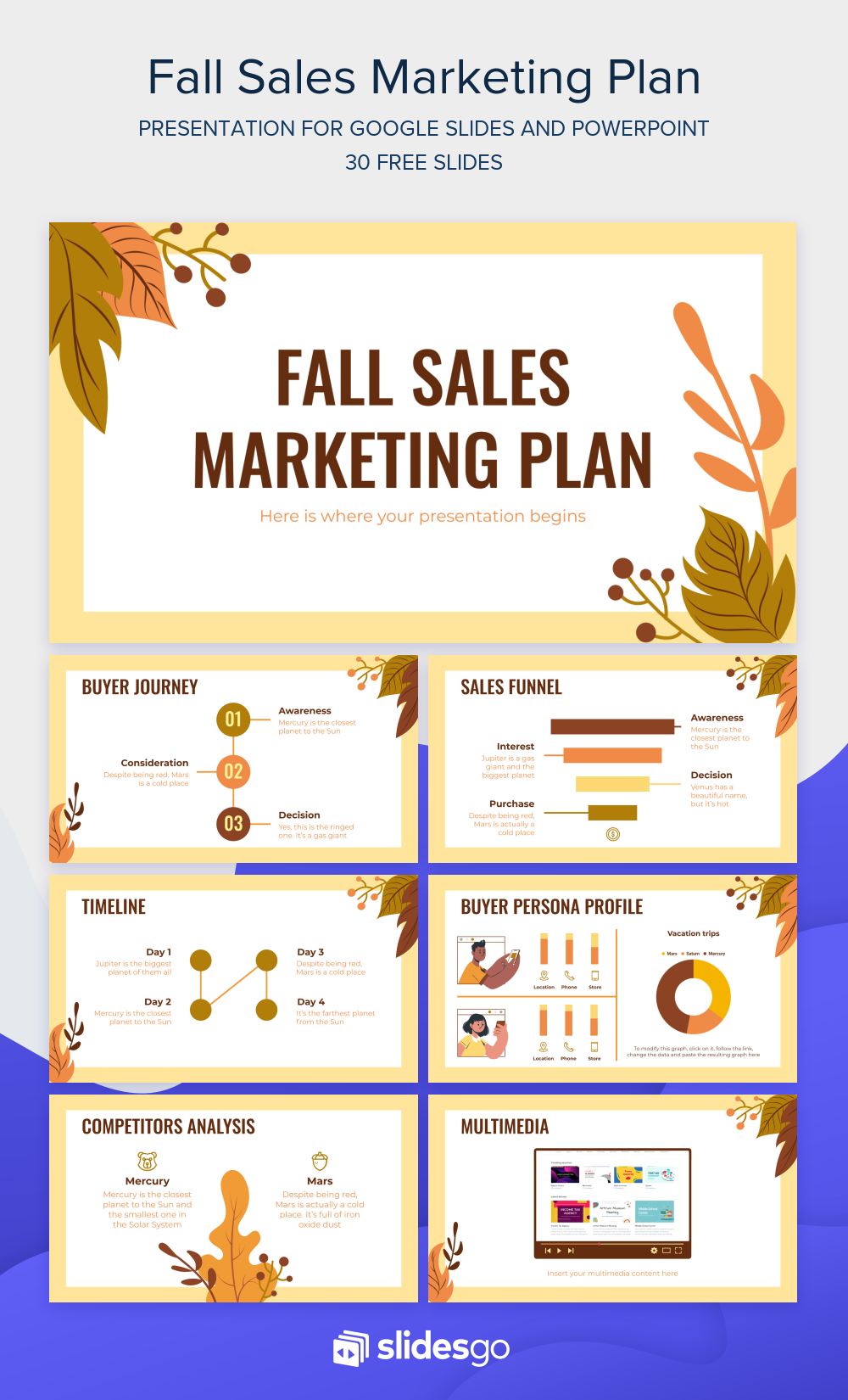 Fall Sales Marketing Plan Google Slides & PowerPoint template
