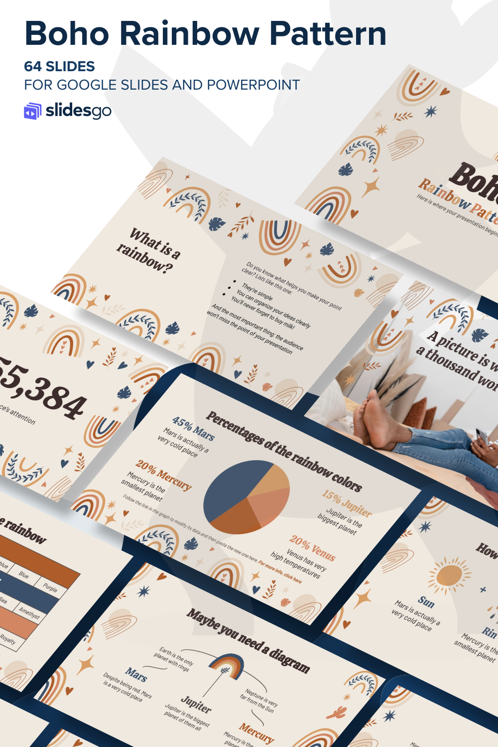 Boho Rainbow Pattern | Google Slides & PowerPoint