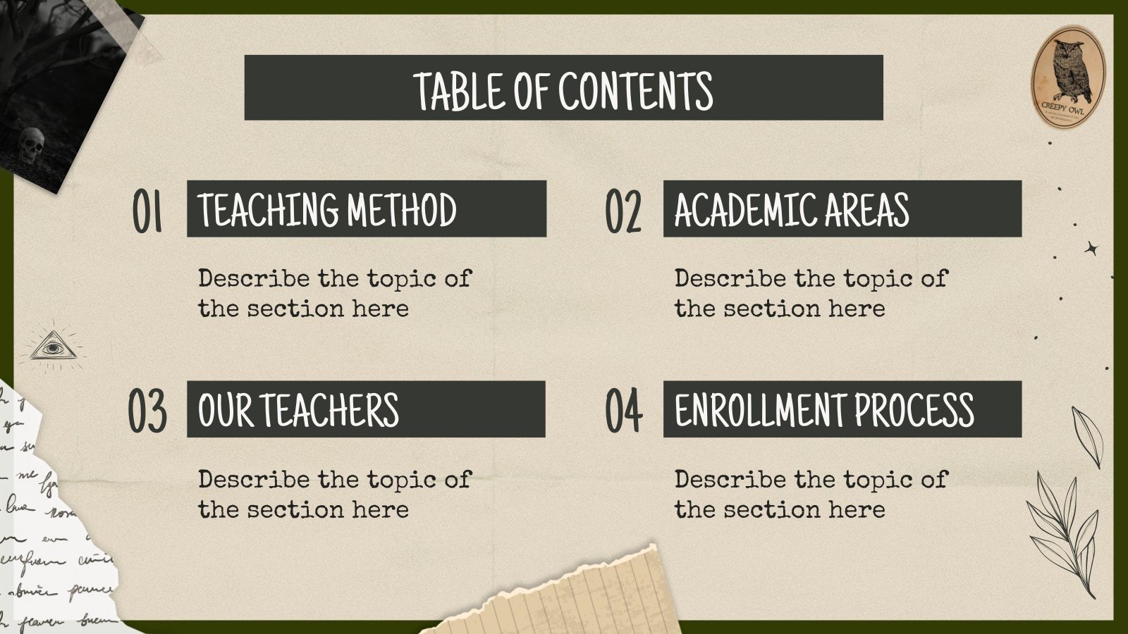 Cryptid Academia Aesthetics School | Google Slides & PPT