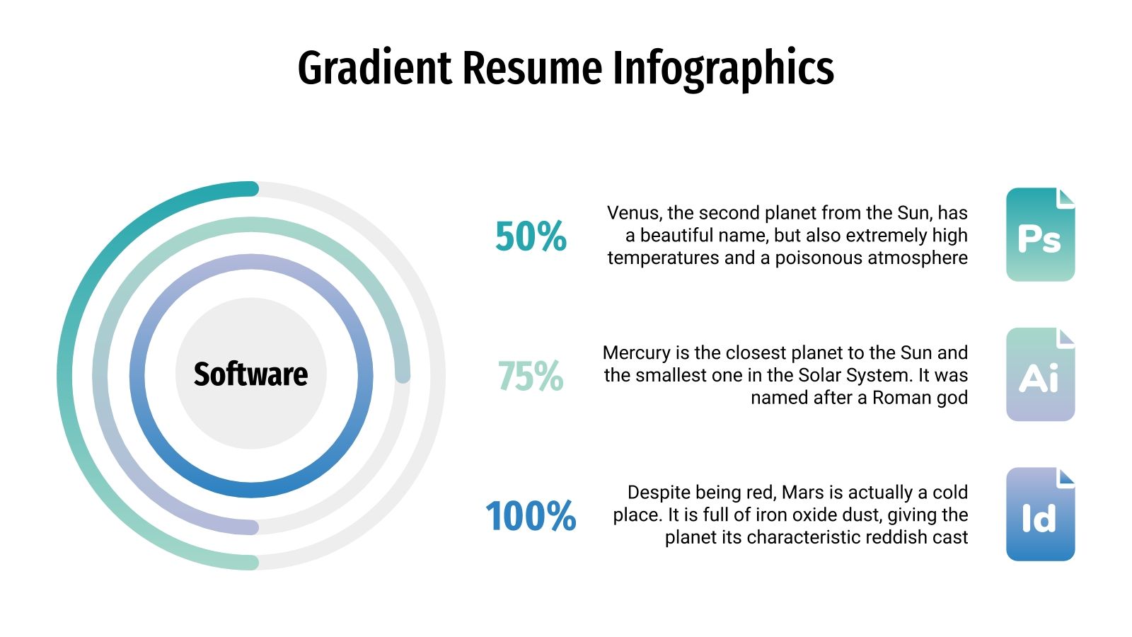 Gradient Resume Infographics for Google Slides and PowerPoint