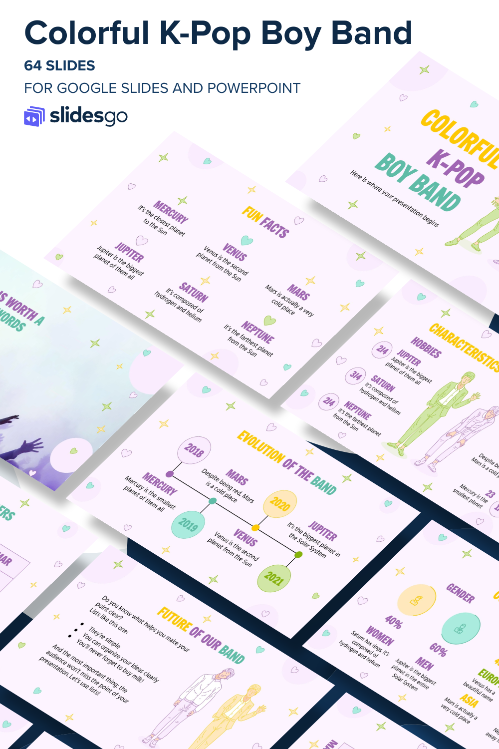 Colorful K-pop Boy Band | Google Slides & PowerPoint