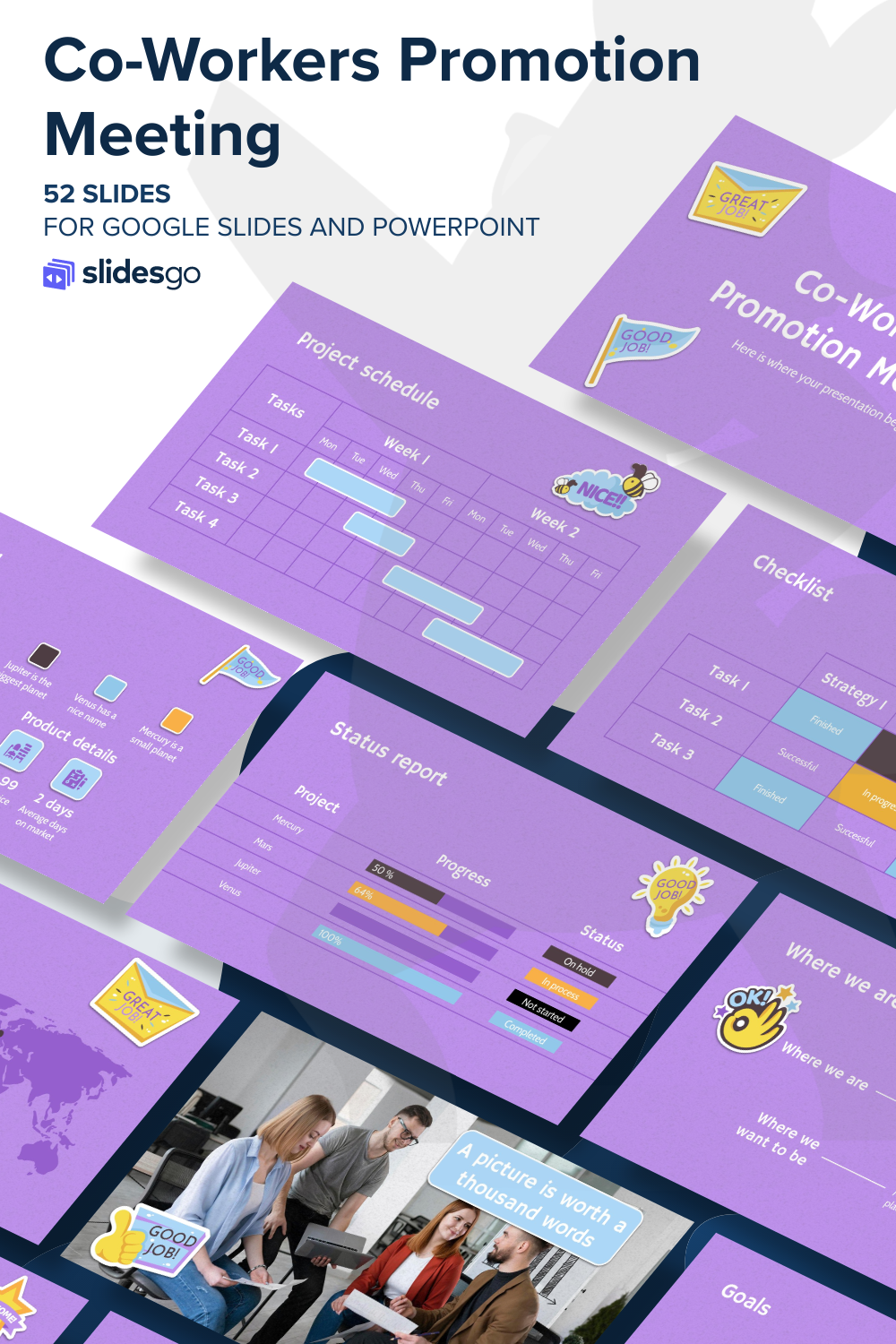 Co-Workers Promotion Meeting | Google Slides & PowerPoint