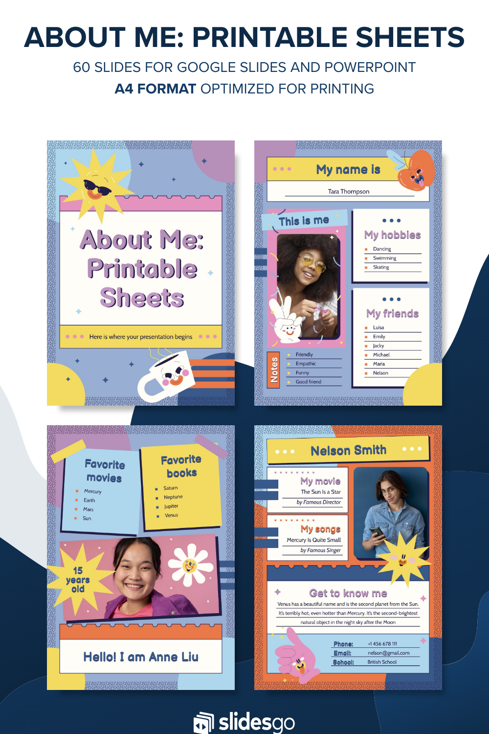About Me: Printable Sheets | Google Slides & PowerPoint