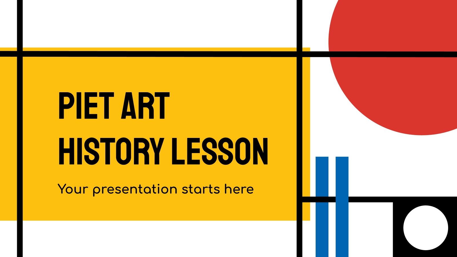 Cours d’histoire de l’art Piet | Pour Google Slides et PPT