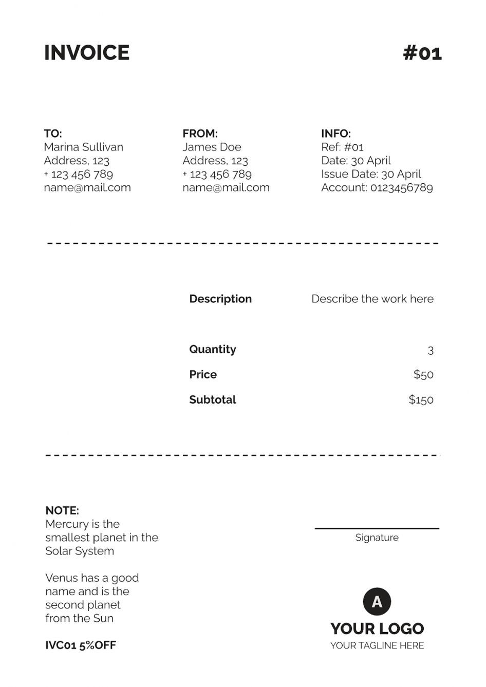 Simple Modern Invoices Google Slides & PowerPoint template