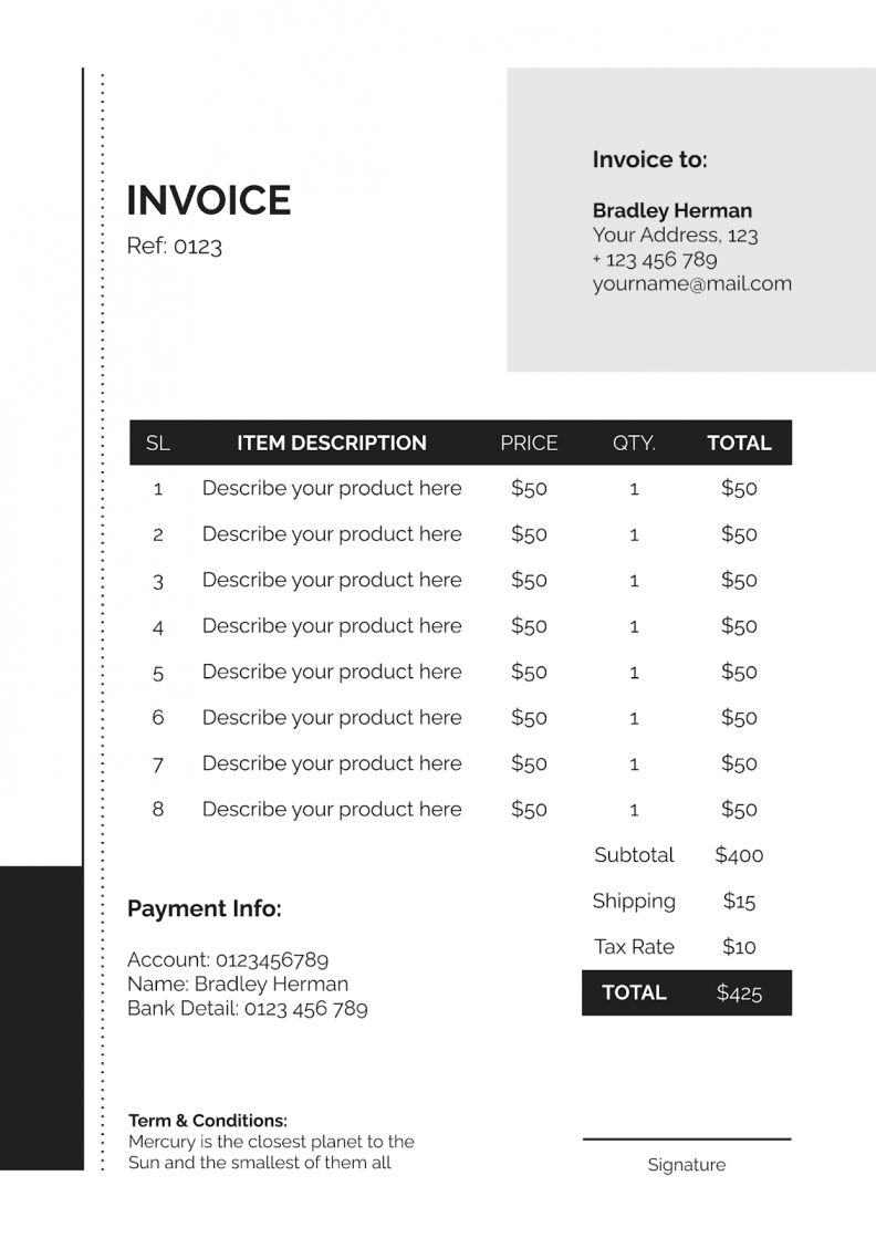 Simple Modern Invoices Google Slides & PowerPoint template