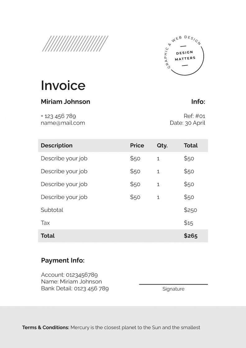 Simple Modern Invoices Google Slides & PowerPoint template