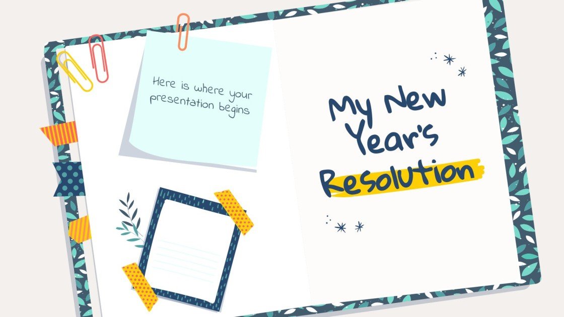 My New Year's Resolution Google Slides & PowerPoint template