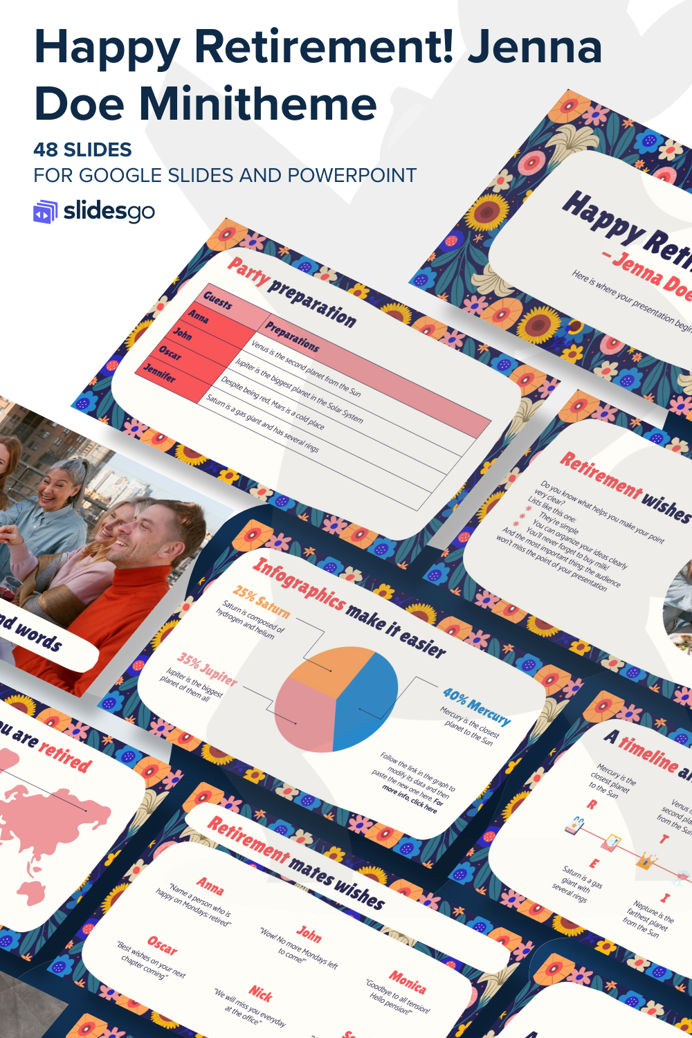 Happy Retirement! Jenna Doe Minitheme | Google Slides y PPT