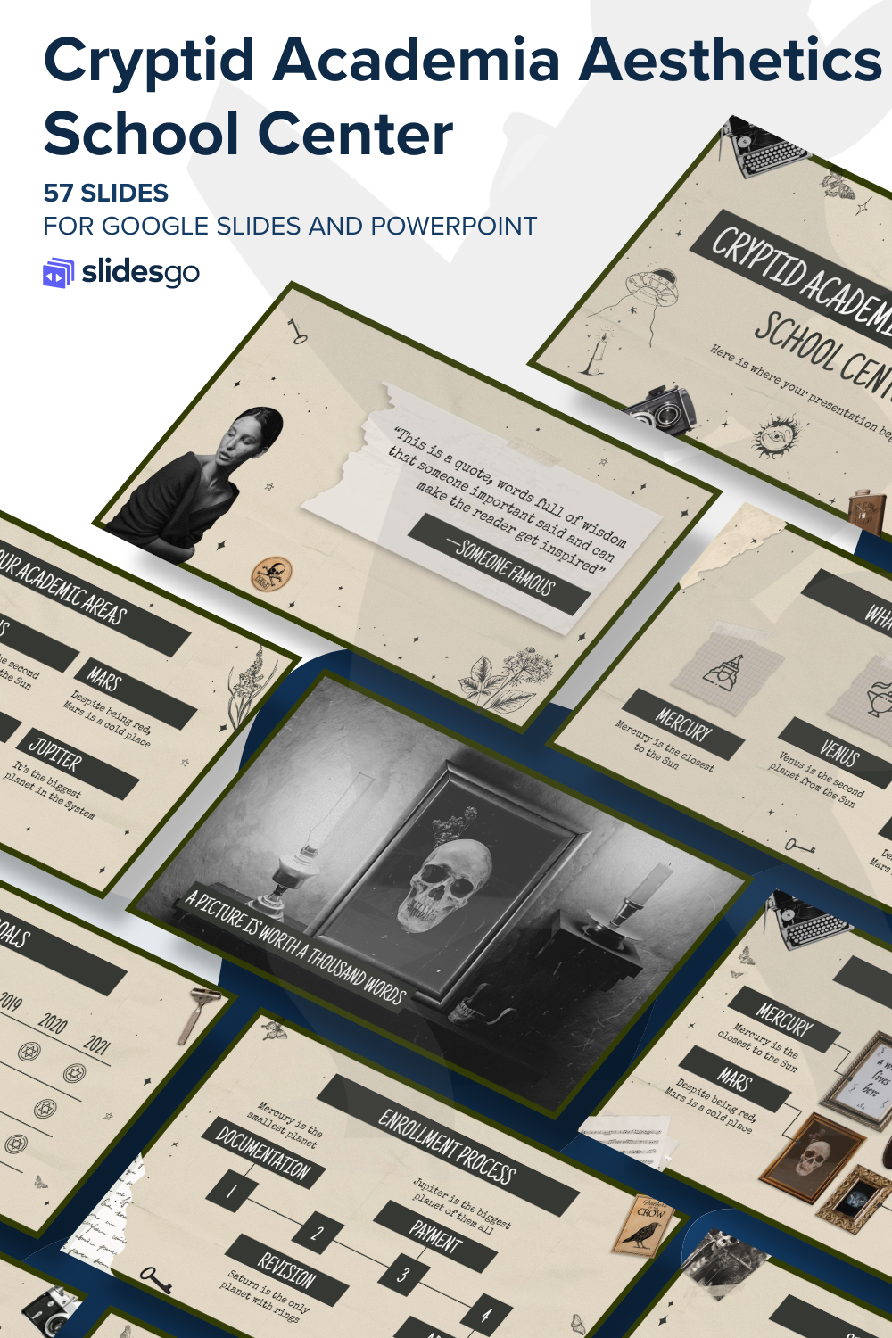 Cryptid Academia Aesthetics School | Google Slides & PPT