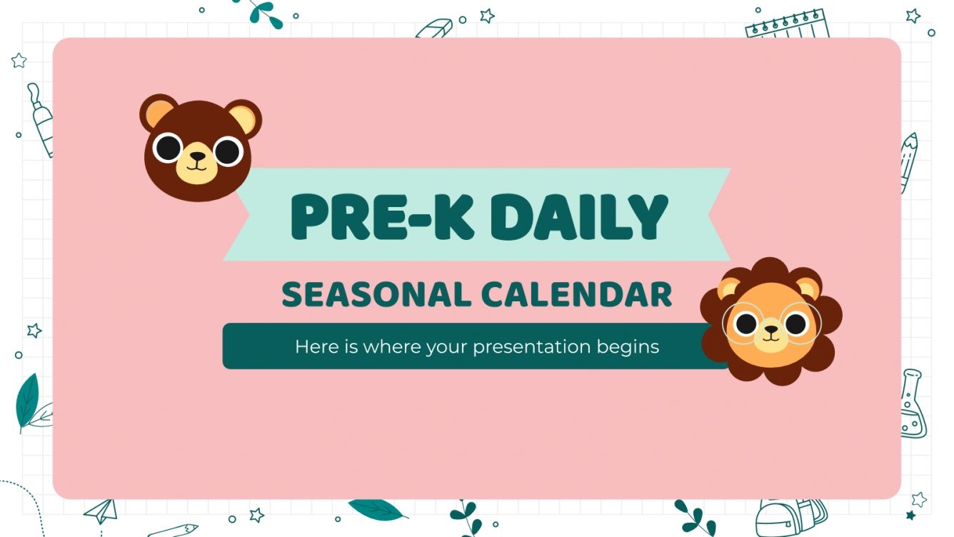 Pre-K Daily Seasonal Calendar Google Slides & PPT template