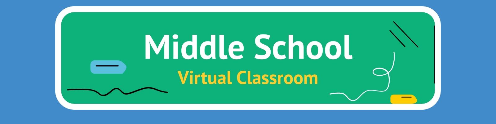 Banners for Middle School Virtual Classroom Google Slides & PPT