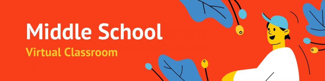 Banners for Middle School Virtual Classroom Google Slides & PPT