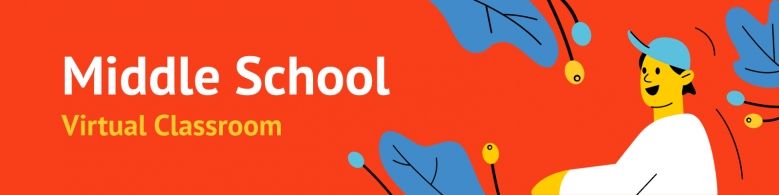 Banners for Middle School Virtual Classroom Google Slides & PPT