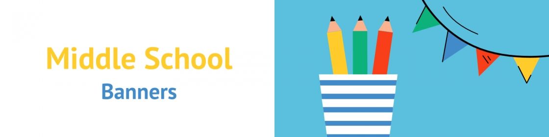Banners for Middle School Virtual Classroom Google Slides & PPT