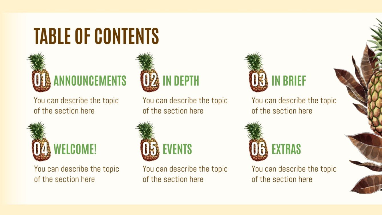 Tropical Pineapple Newsletter | Google Slides & PowerPoint
