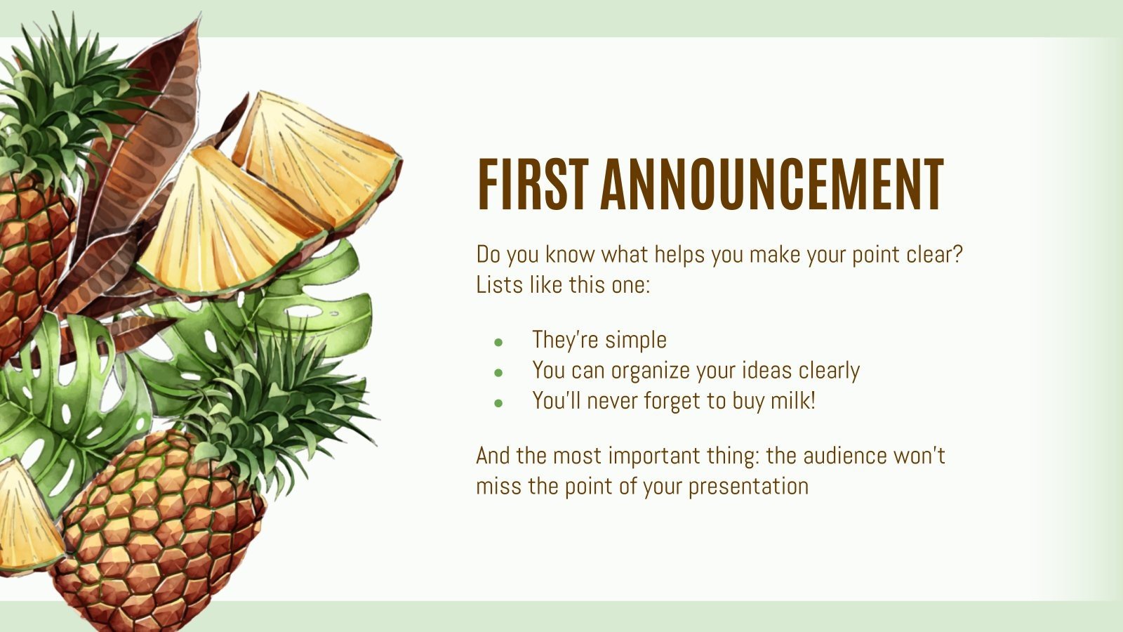 Tropical Pineapple Newsletter | Google Slides & PowerPoint
