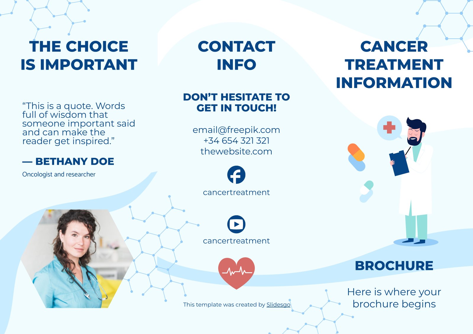 Cancer Treatment Information Brochure | Google Slides & PPT
